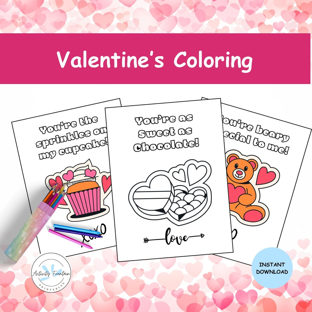 Valentine Coloring Pages | Kids Classroom Worksheets | Cute Color Pages ...