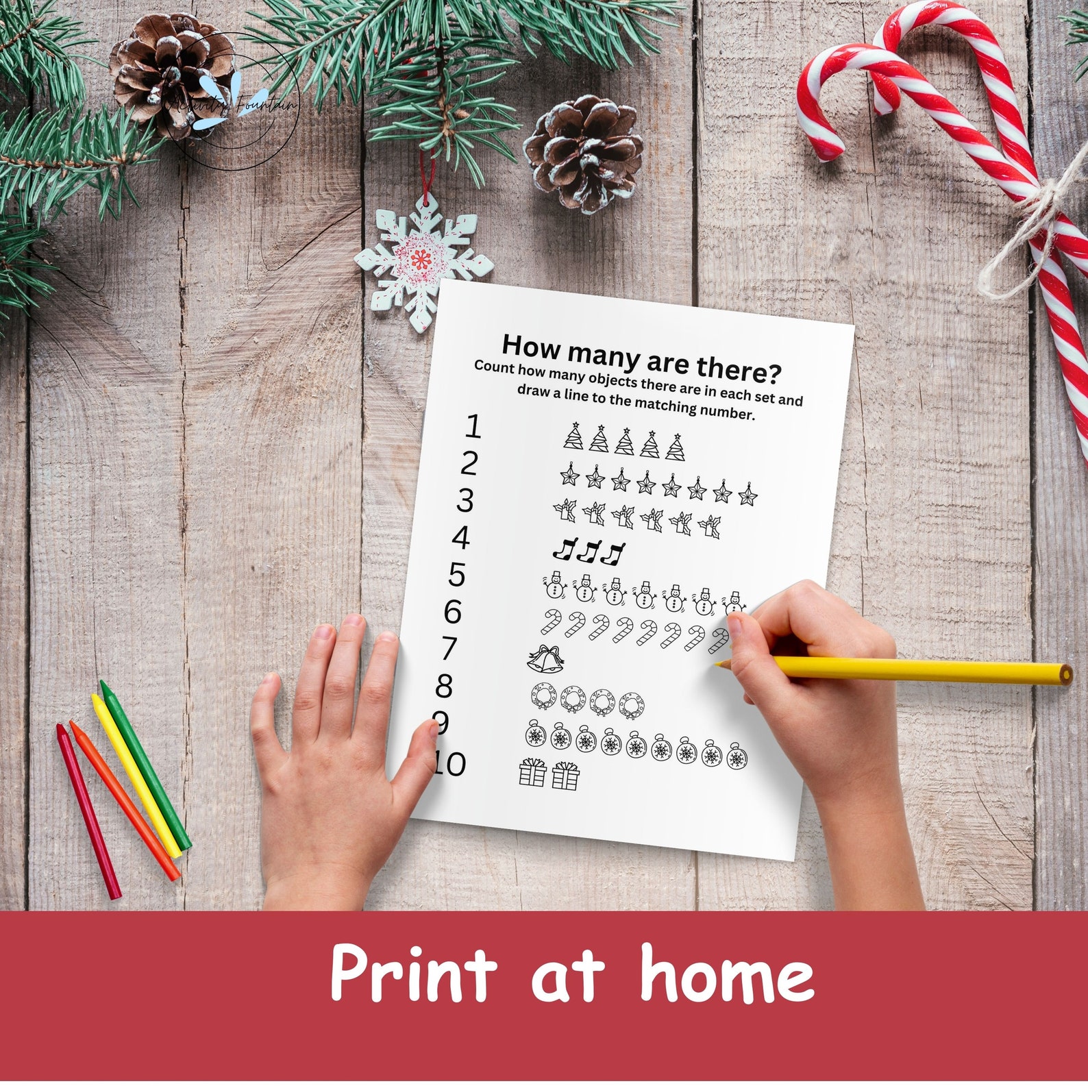 Printable Christmas Counting Worksheets | Practice Sheets for Kids ...