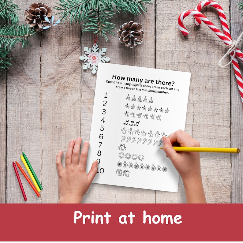 Printable Christmas Counting Worksheets | Practice Sheets for Kids ...
