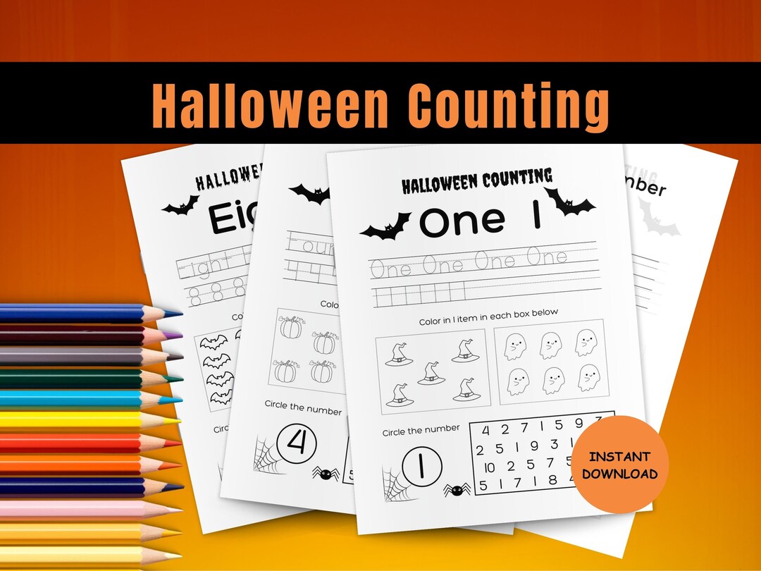 Printable Halloween Counting Worksheets Practice Sheets for Kids ...