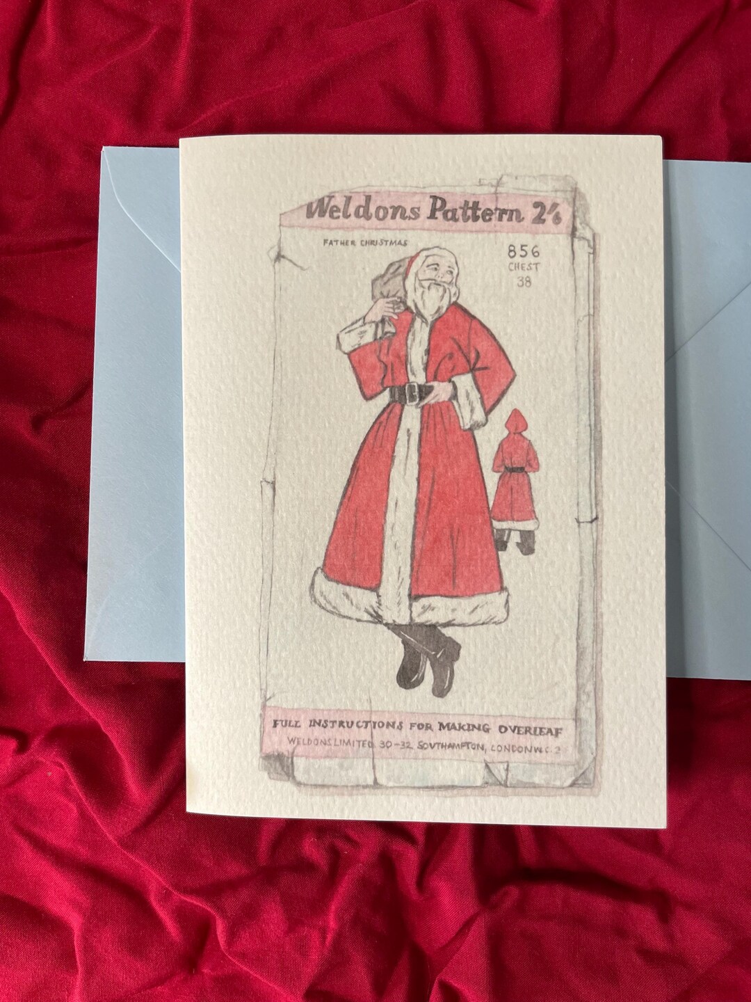Festive Greeting Card : Father Christmas Sewing Pattern - Etsy