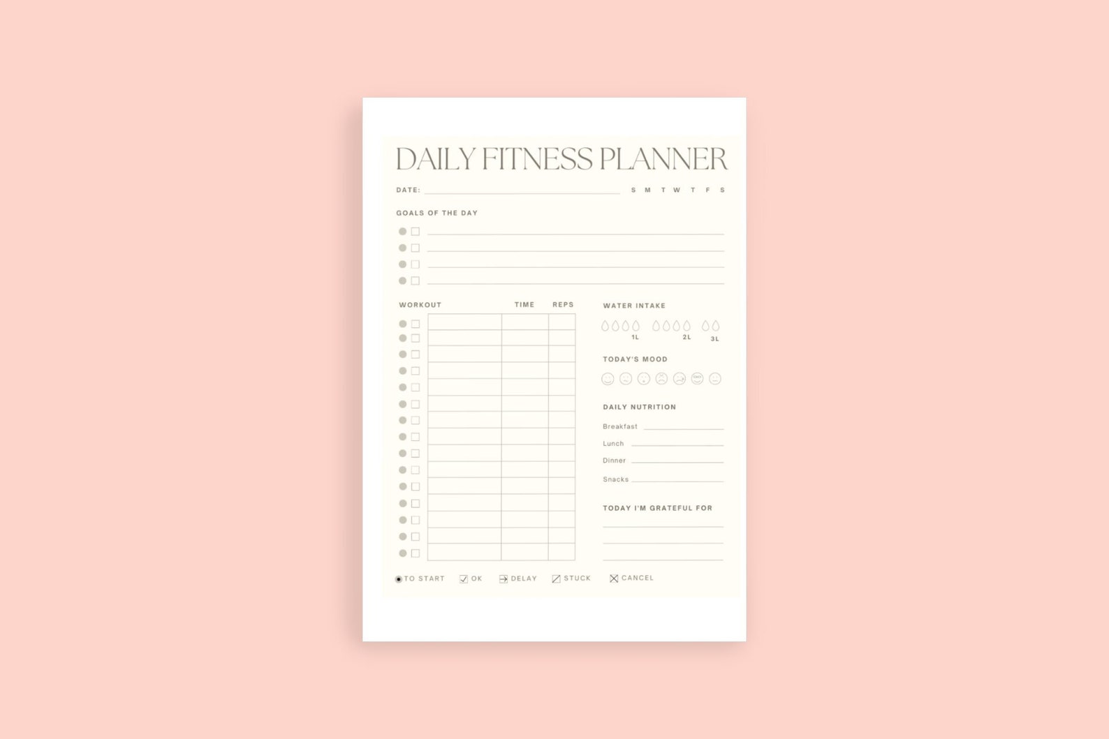 Workout Planner Digital, Fitness Planner Digital, Digital Planner ...