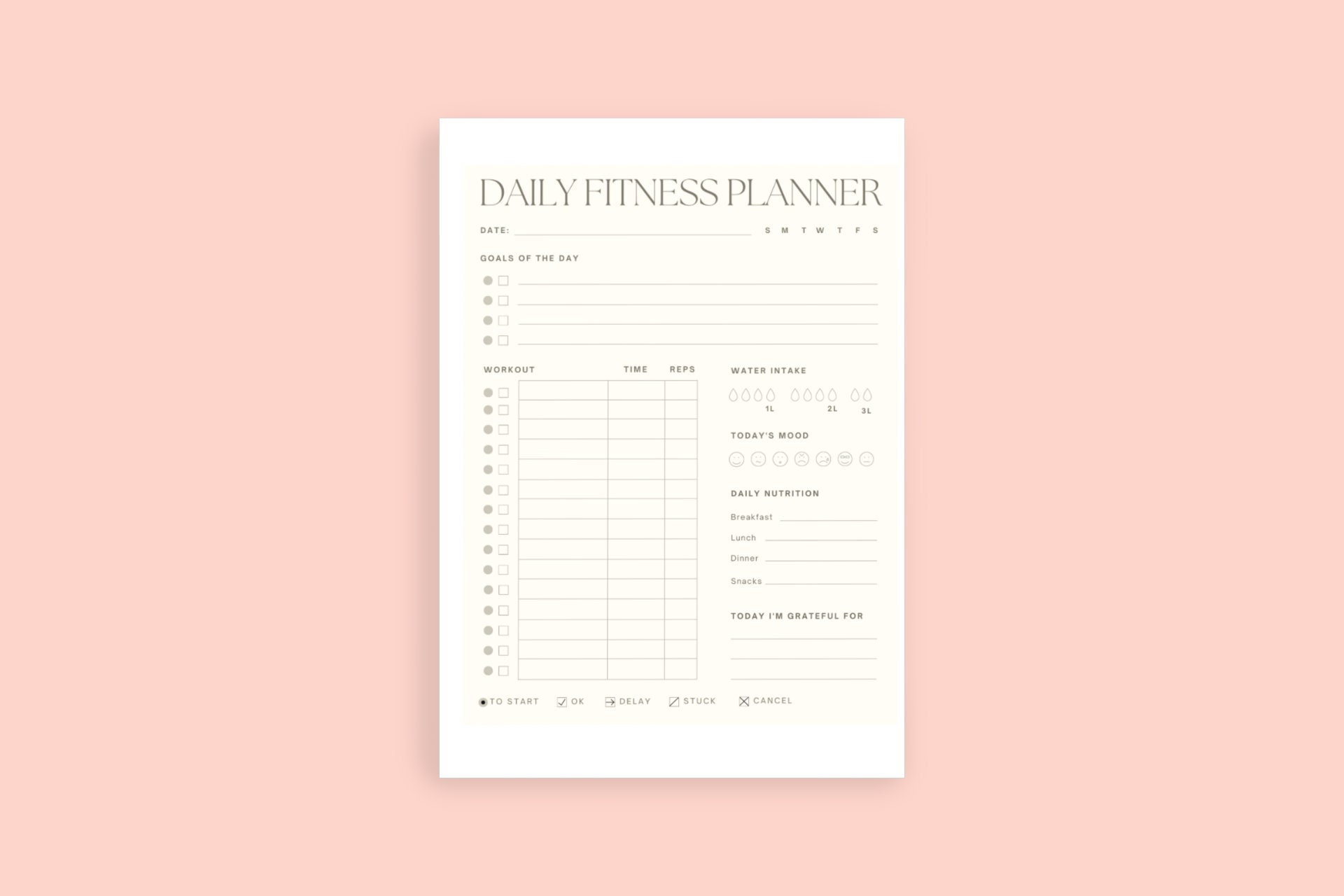 Workout Planner Digital, Fitness Planner Digital, Digital Planner ...