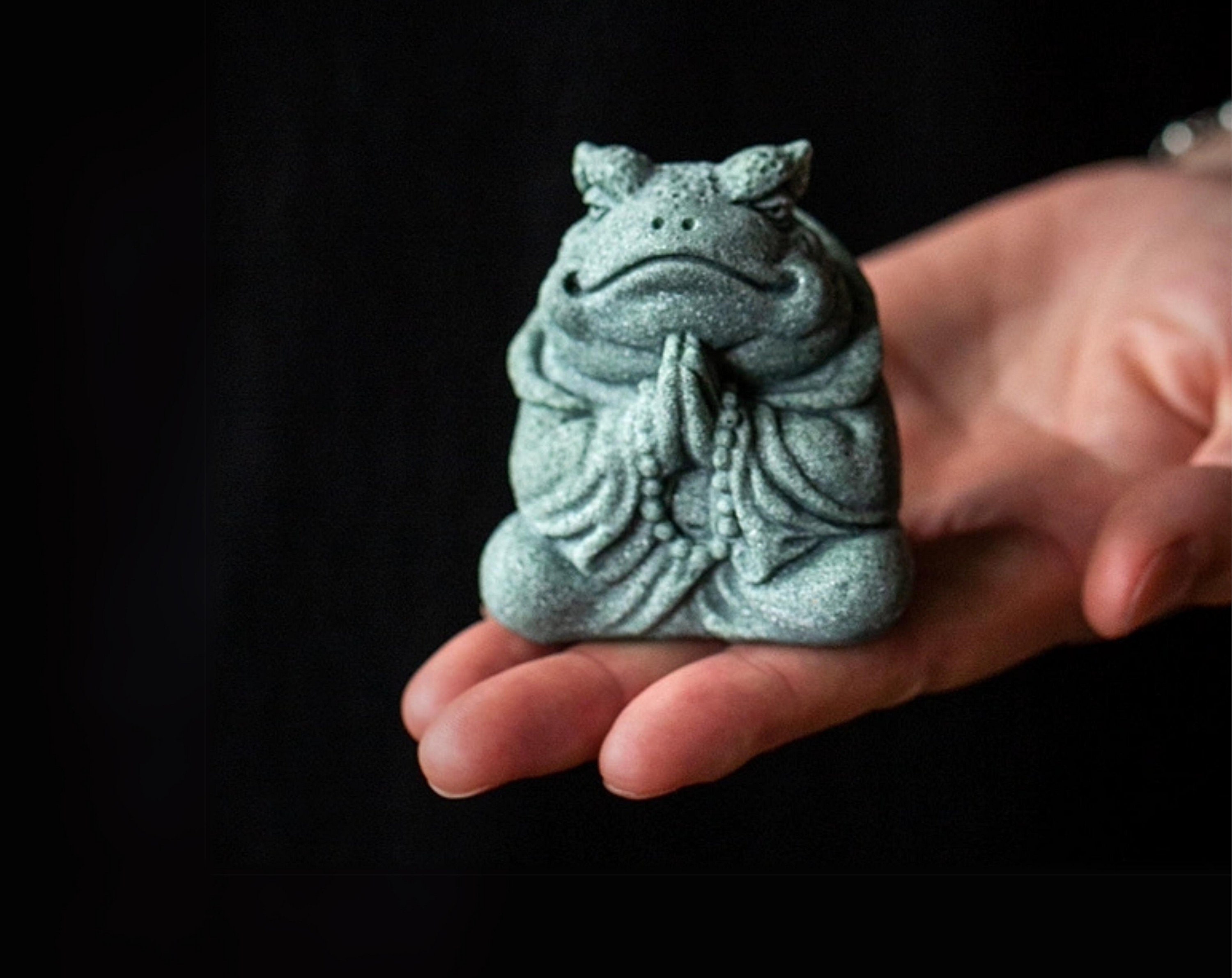 Incense Holding Frog Sculpture Insense Holder Zen Decor Garden Ornament ...