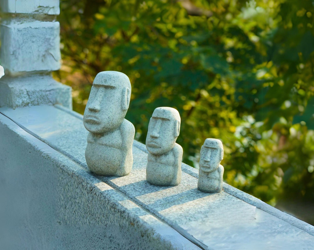 Moai Sculpture Zen Garden Decor Oriental Statue Oriental Chinese ...