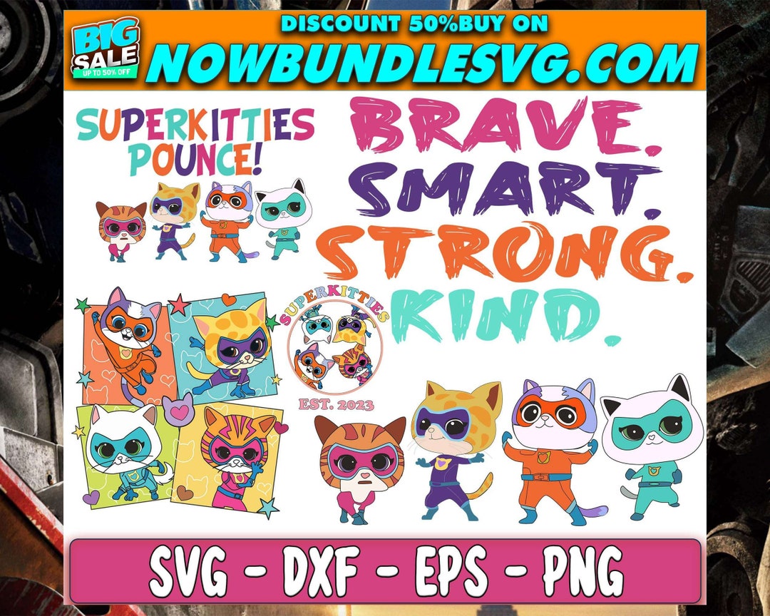 10 FILE Superkitties Bundle Svg hero Kitties Super Cats - Etsy