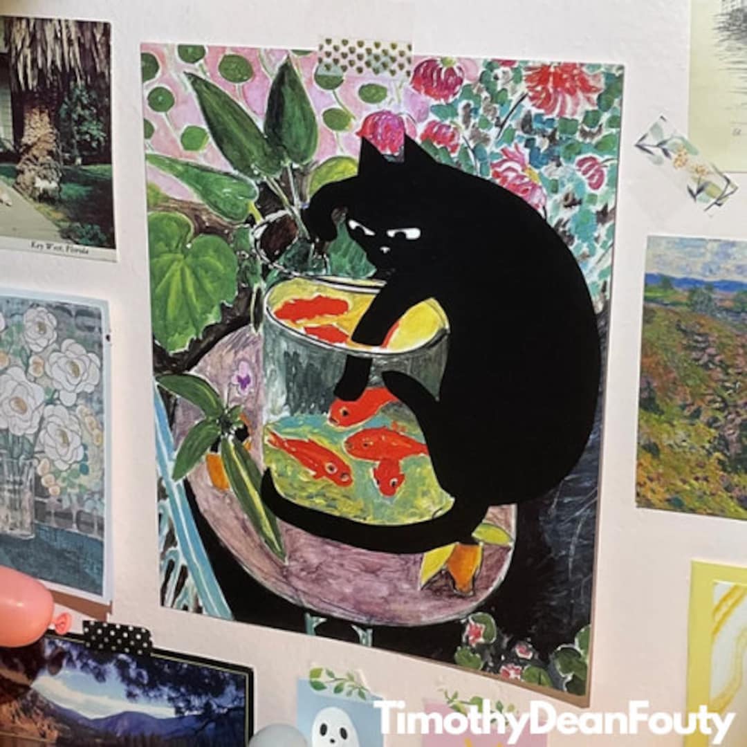 Matisse Goldfish With Cat Paiting Famous Paintings With Cats - Etsy