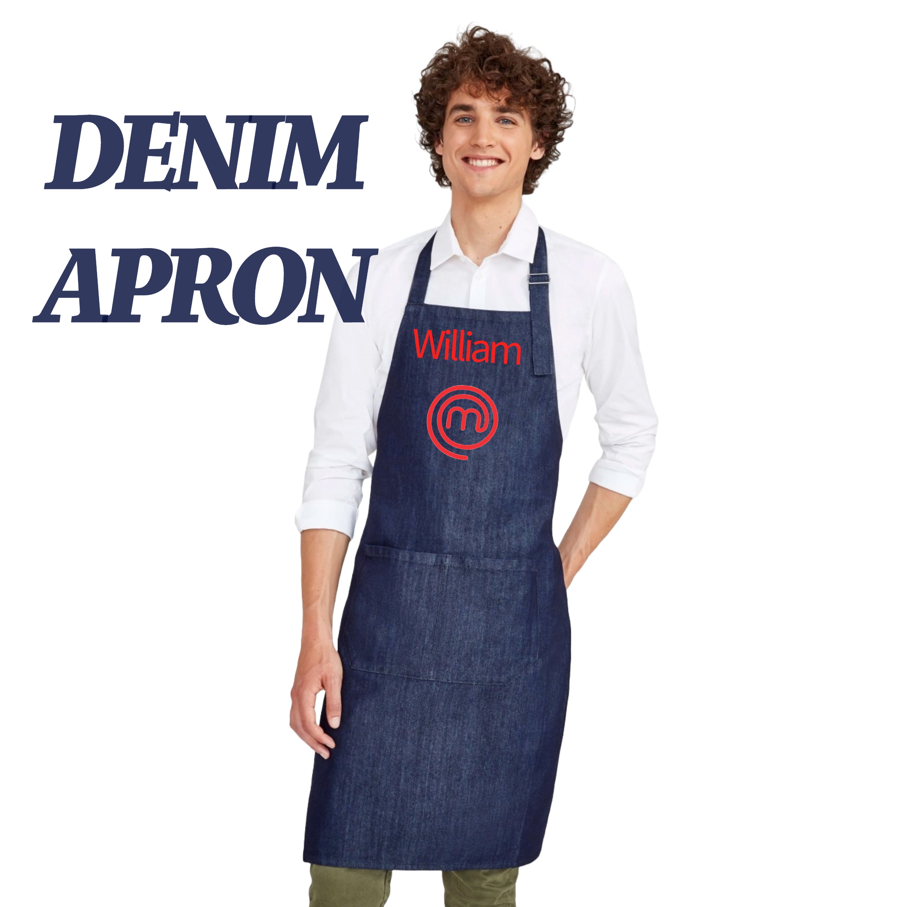 Name Embroidered Masterchef Apron With Pockets for Women Men ...