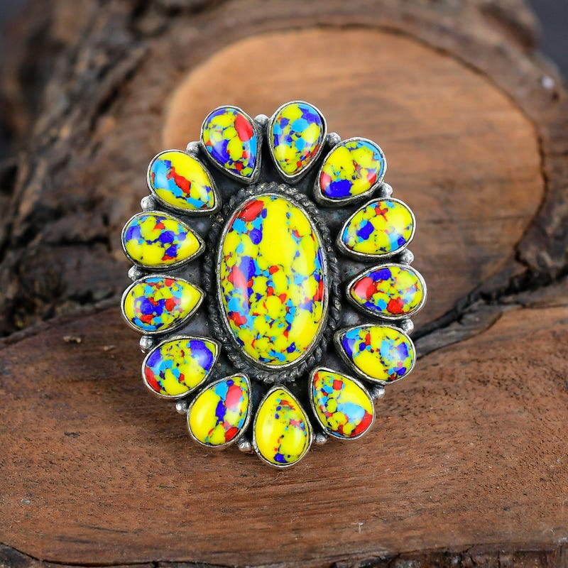Yellow Turquoise Ring - Etsy