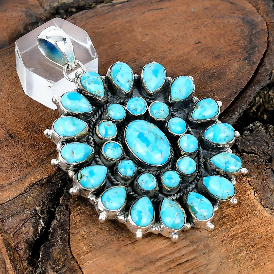 Arizona Turquoise Sterling Silver Pendant Southwestern Jewelry - Etsy
