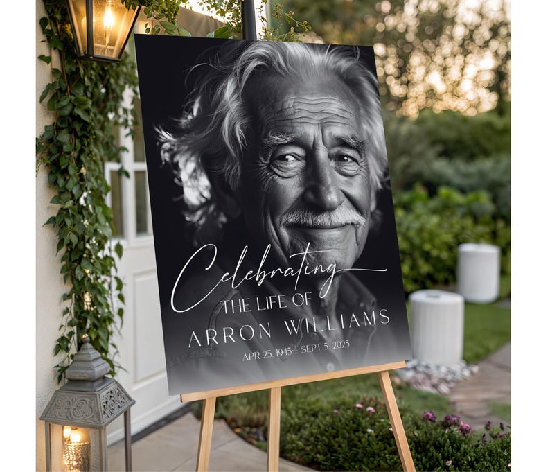 Funeral Welcome Sign Template, Editable Celebration of Life Poster ...