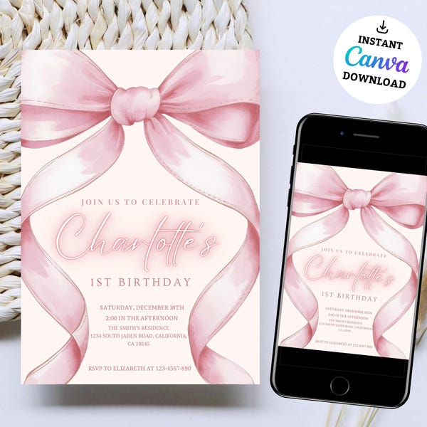 Bow Invitations - Etsy