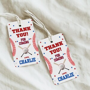 Editable Baseball Birthday Thank You Tag, Baseball Invite, Instant ...