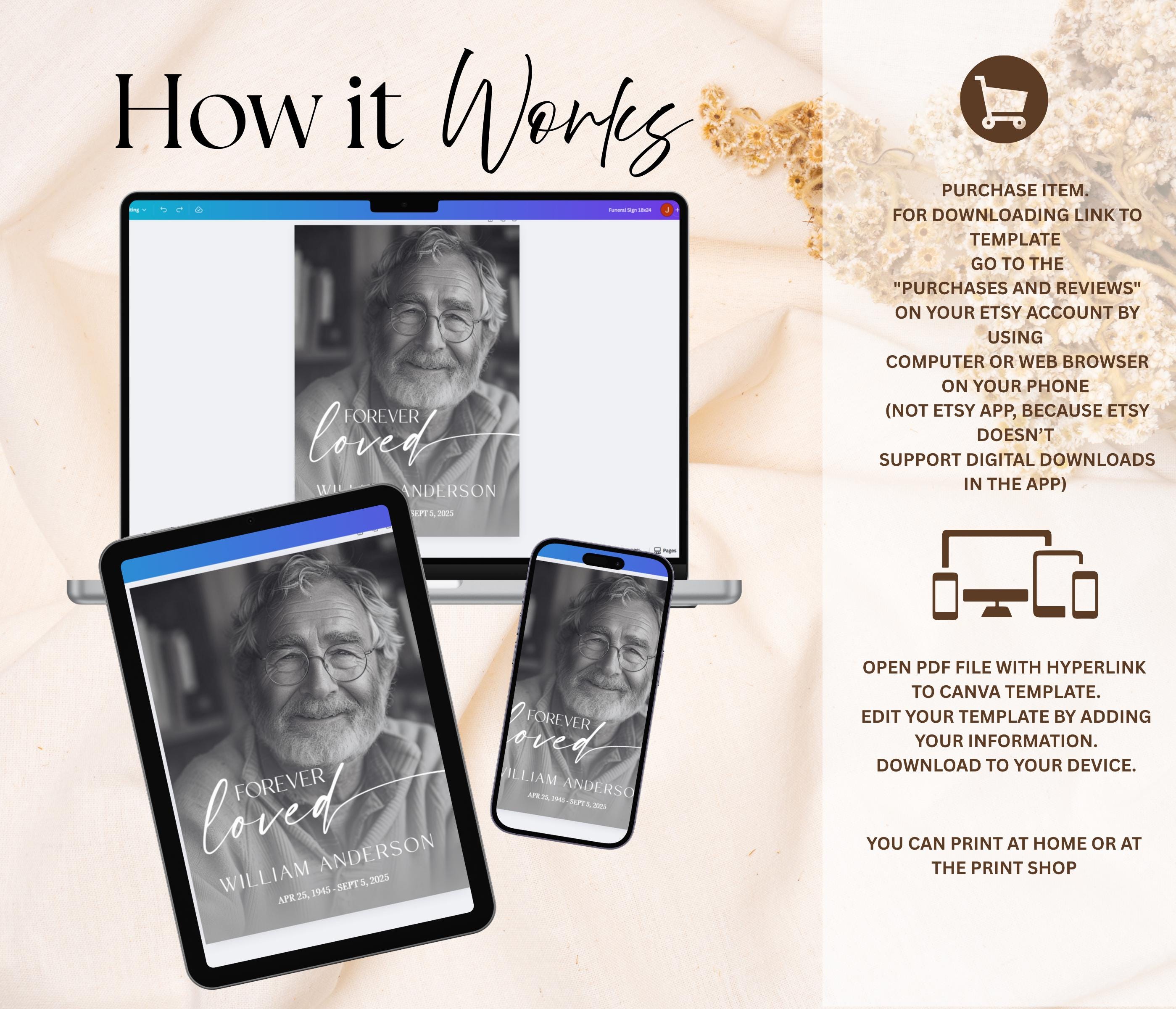 Funeral Welcome Sign Template, Printable Celebration of Life Poster ...