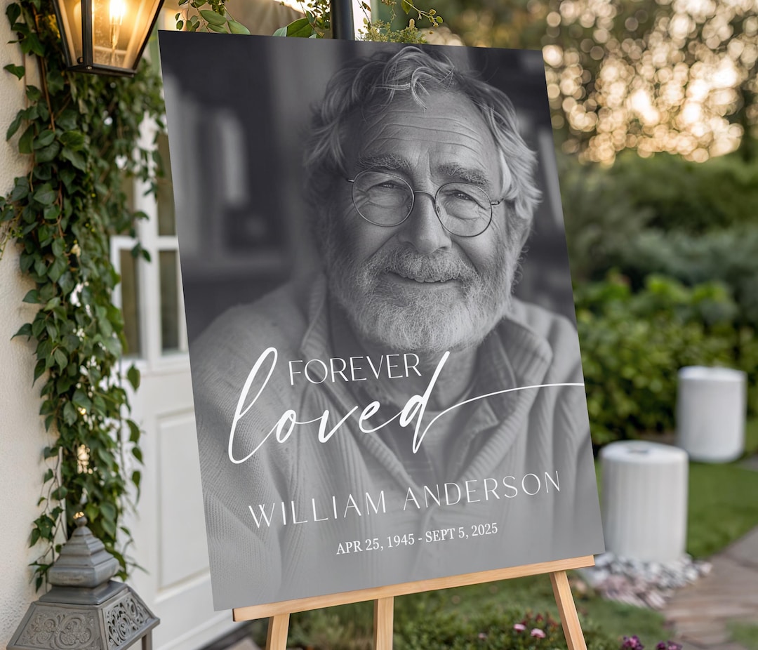 Funeral Welcome Sign Template, Editable Celebration of Life Poster ...