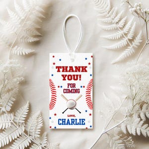 Editable Baseball Birthday Thank You Tag, Baseball Invite, Instant ...