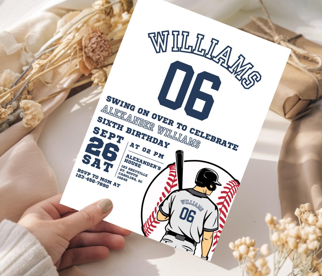 Editable Baseball Birthday Invitation, Baseball Invites, Instant ...