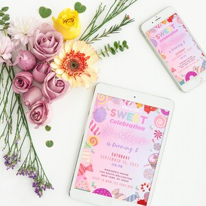 Sweets Candy Invitation, Sweet Candy Birthday Invitation, Sweet ...