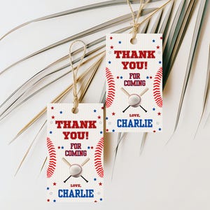 Editable Baseball Birthday Thank You Tag, Baseball Invite, Instant ...