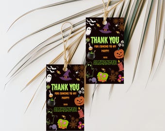 Editable Halloween Thank You Tag: Spooky Party Invitation (digital ...