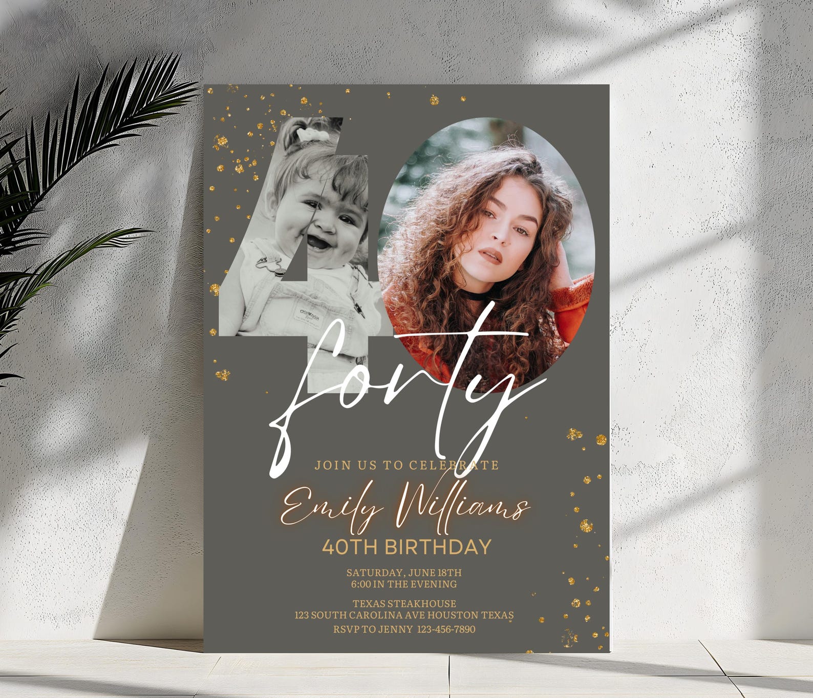 Forty Birthday Invitation, 40th Birthday Invite, Fortieth E-invite ...