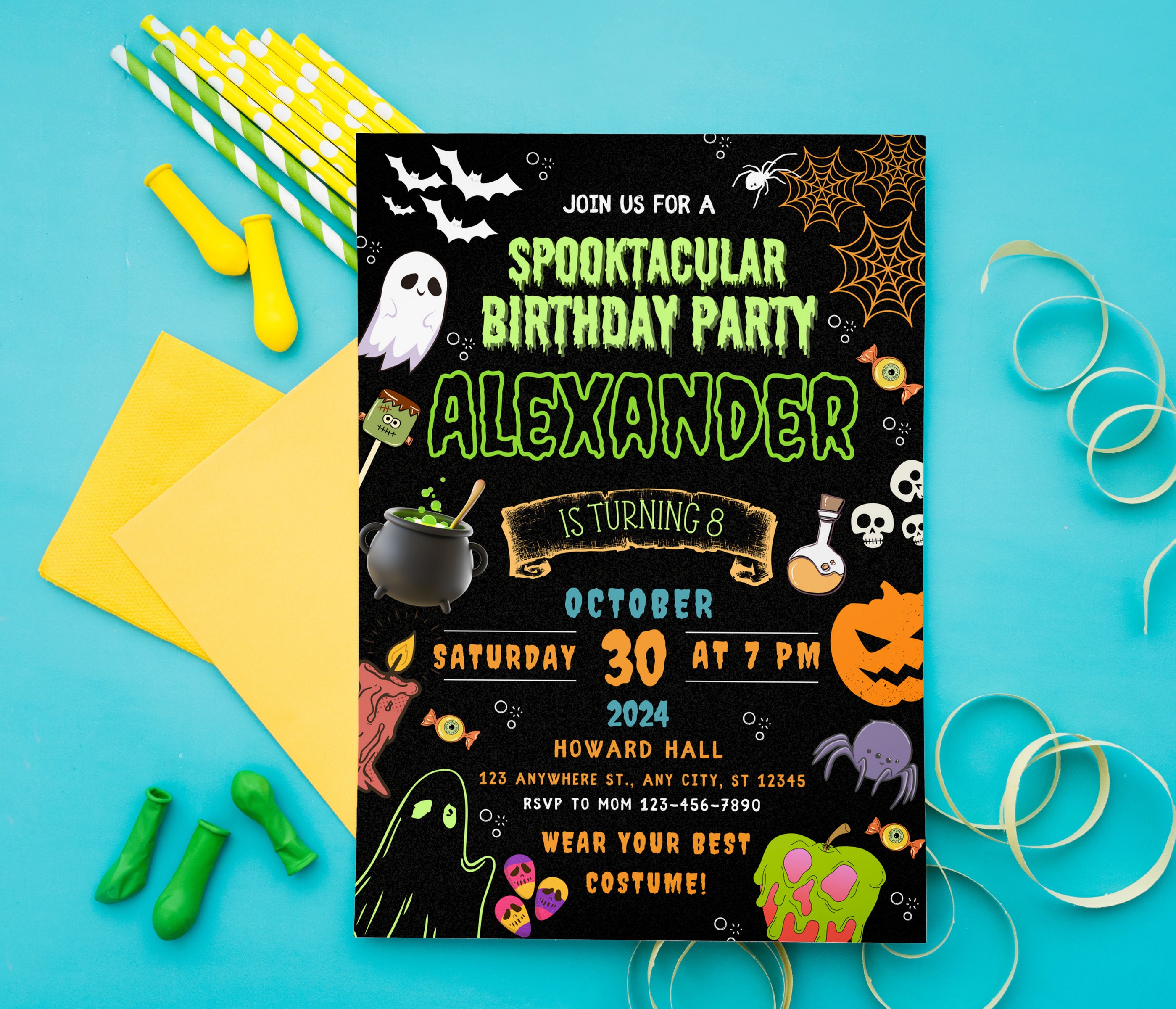 Editable Halloween Invitation Halloween Party Invitation - Etsy