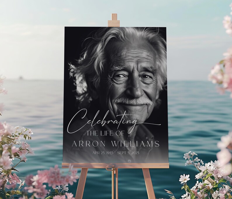 Funeral Welcome Sign Template, Editable Celebration of Life Poster ...