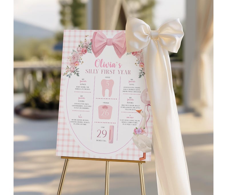 Silly Goose Birthday Milestone Board Template, One Silly Goose Theme ...