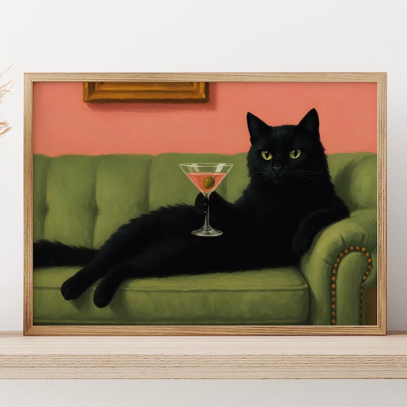 Cat on Couch Martini - Etsy