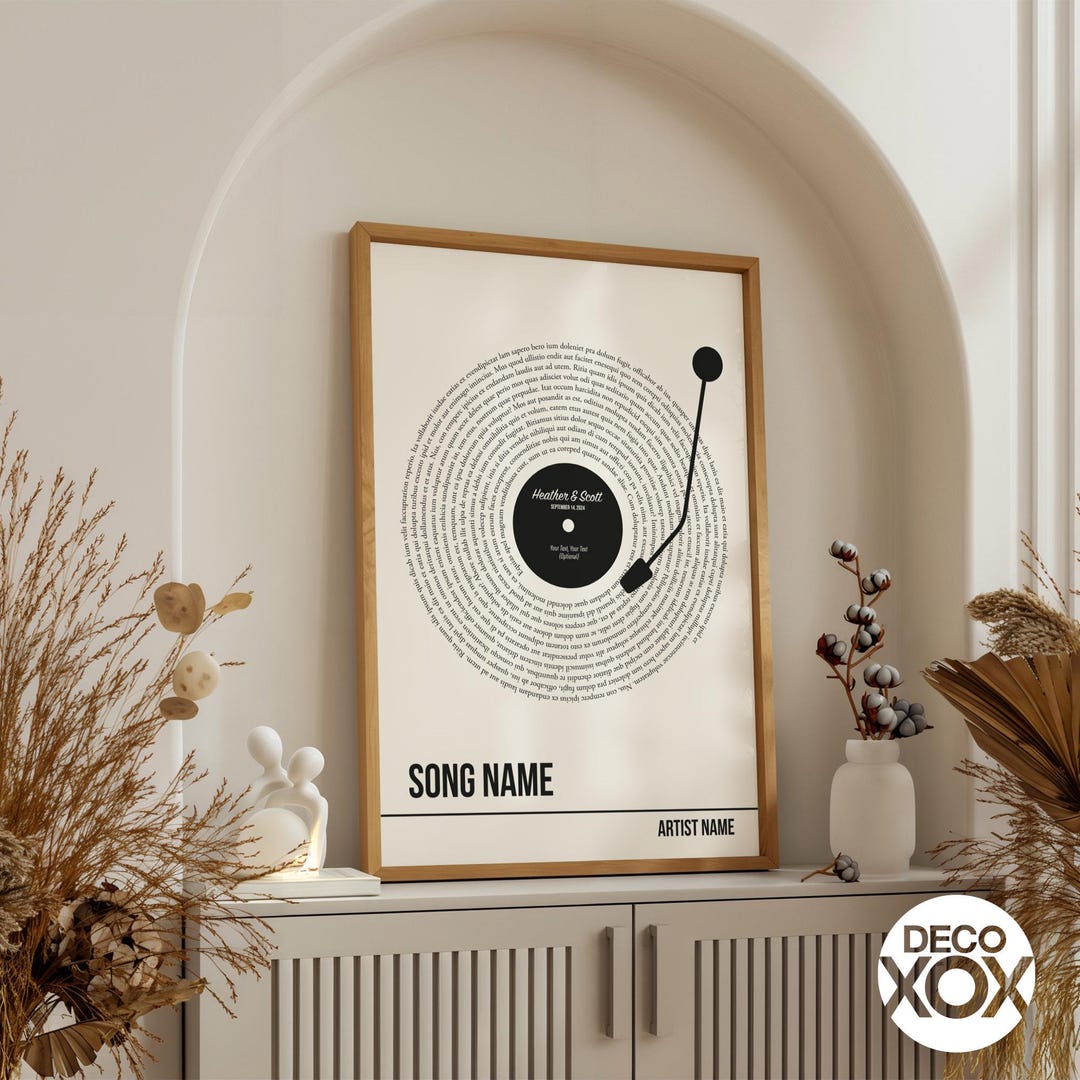 Custom Song Lyrics Vinyl Record Art – Personalized Music Print - P4 - Etsy