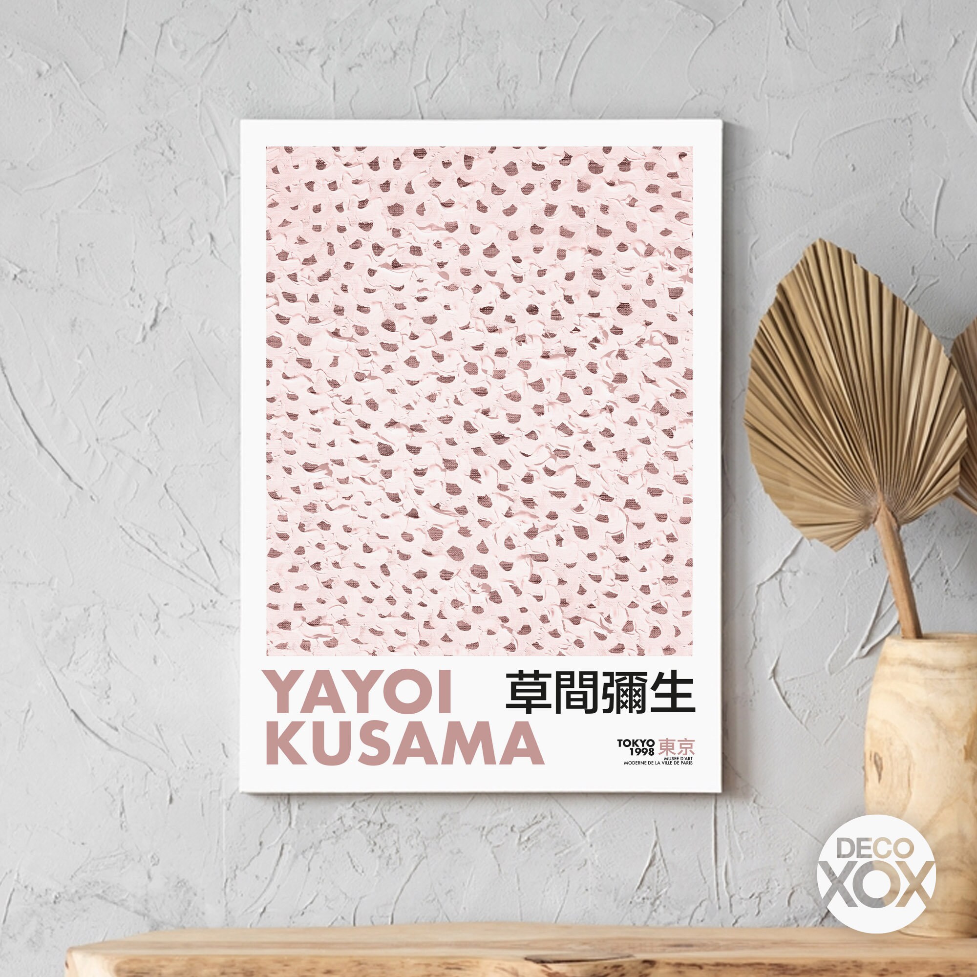 Yayoi Kusama Canvas Poster, Pink Wall Art, Pink Decor, Japanese Art ...