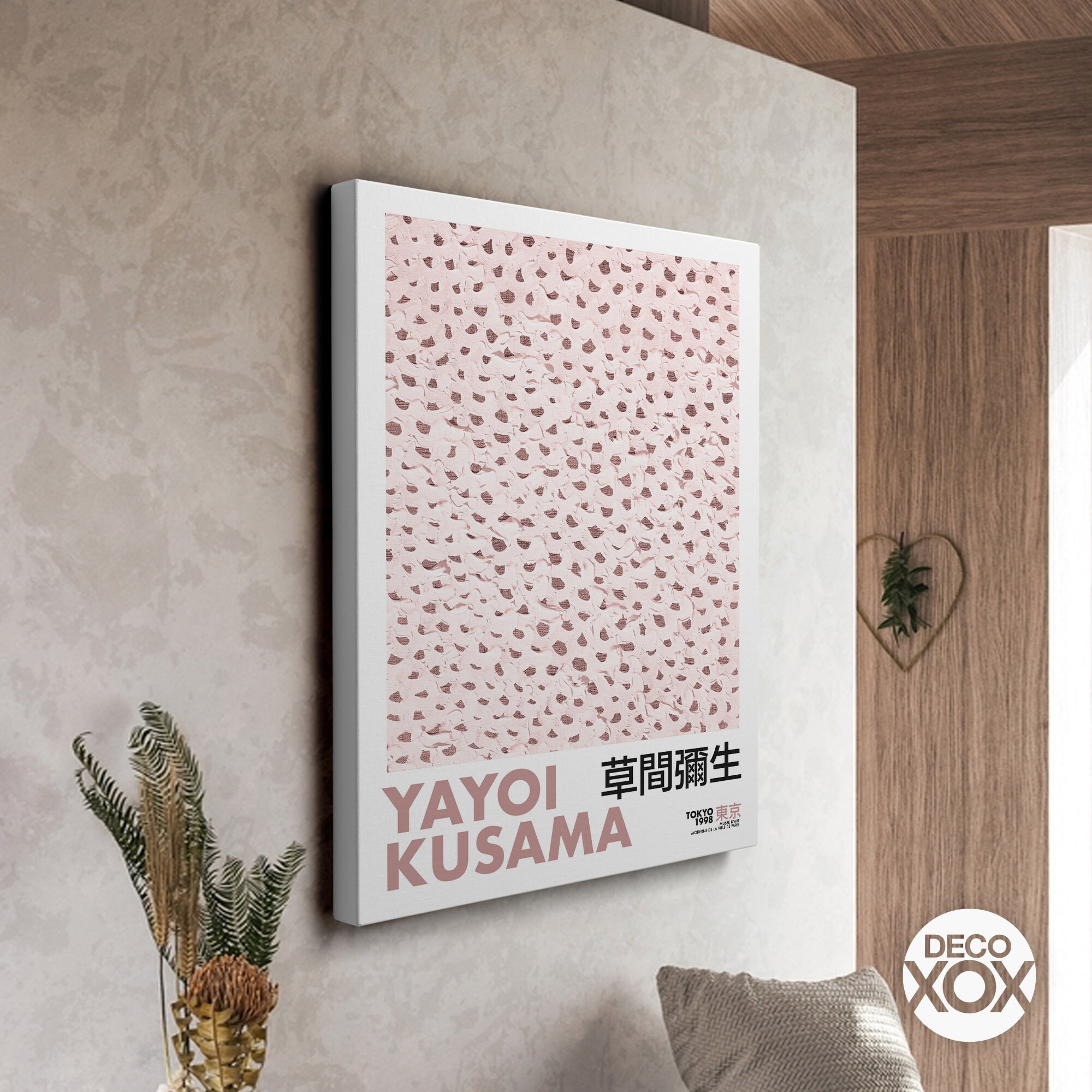 Yayoi Kusama Canvas Poster, Pink Wall Art, Pink Decor, Japanese Art ...