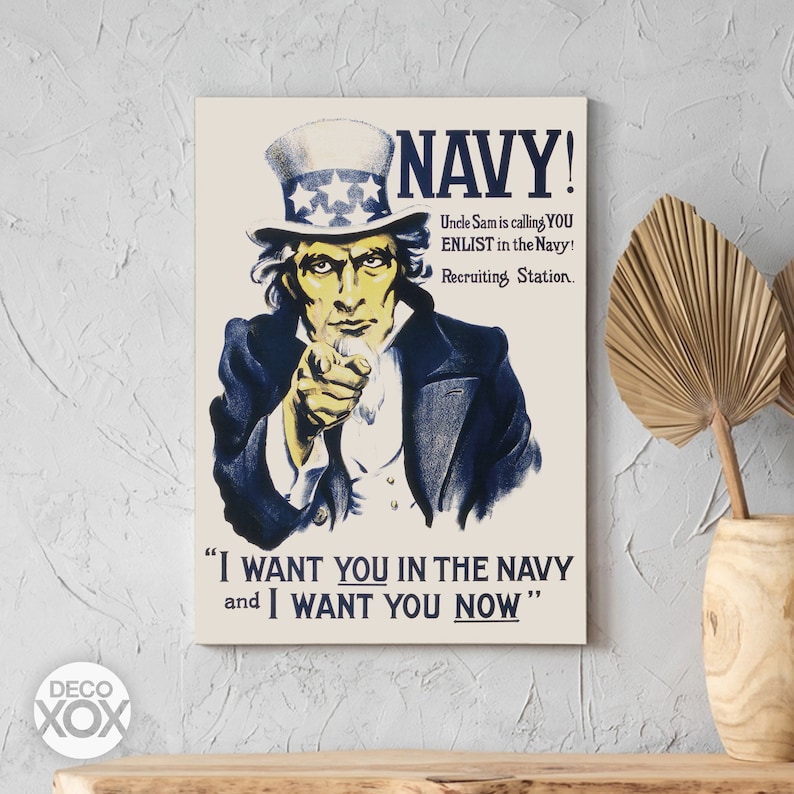 Uncle Sam US Army Recruiting Canvas Poster, Propaganda Poster, American ...
