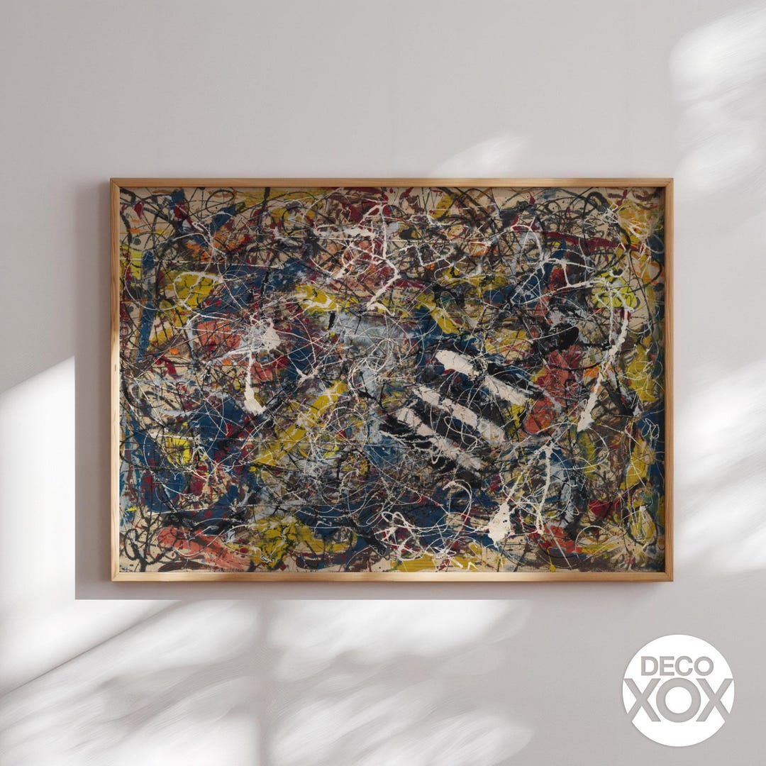 Jackson Pollock Drip Painting Print, Abstract Expressionist Home Decor ...