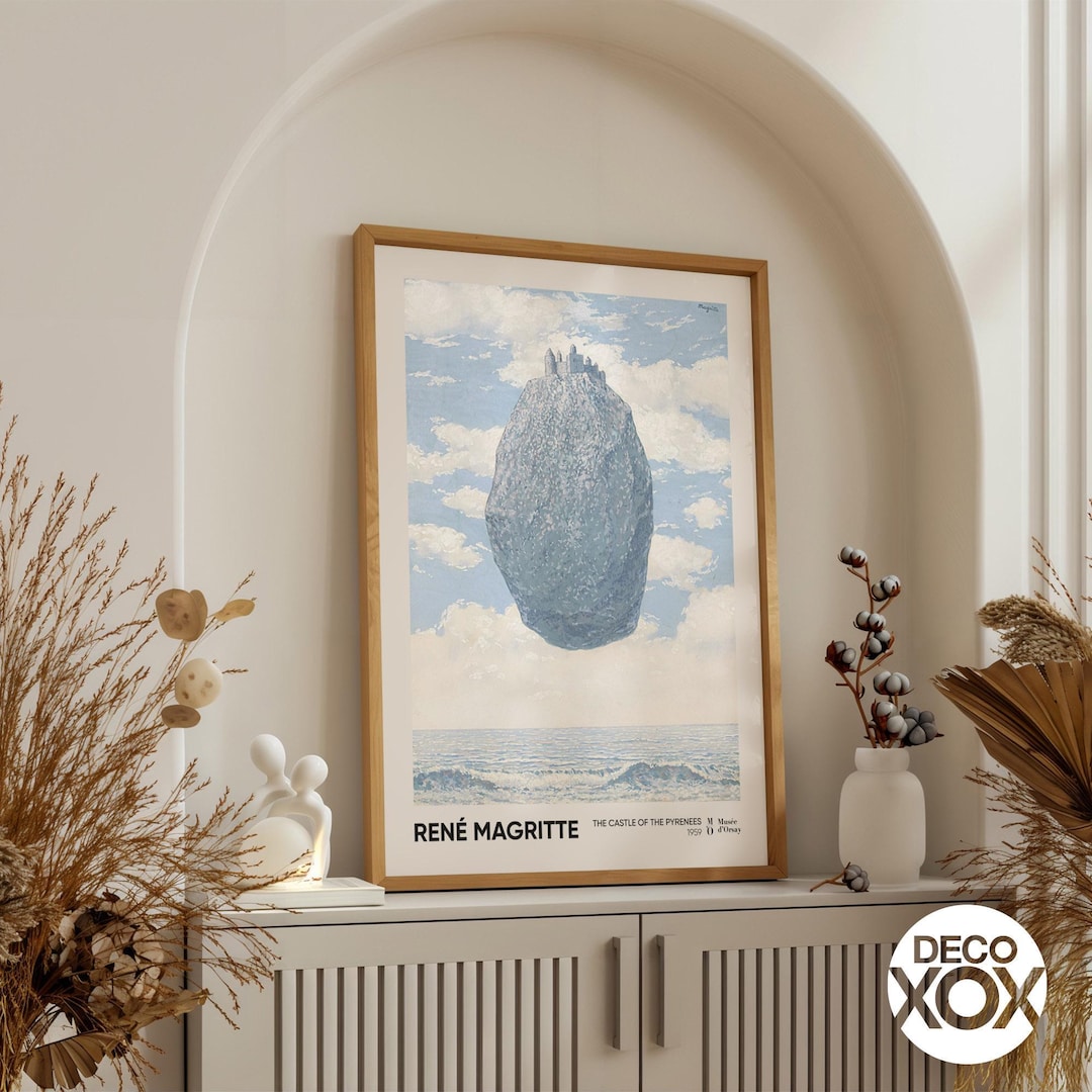 René Magritte the Castle of the Pyrenees Exhibition Poster, Surrealist ...
