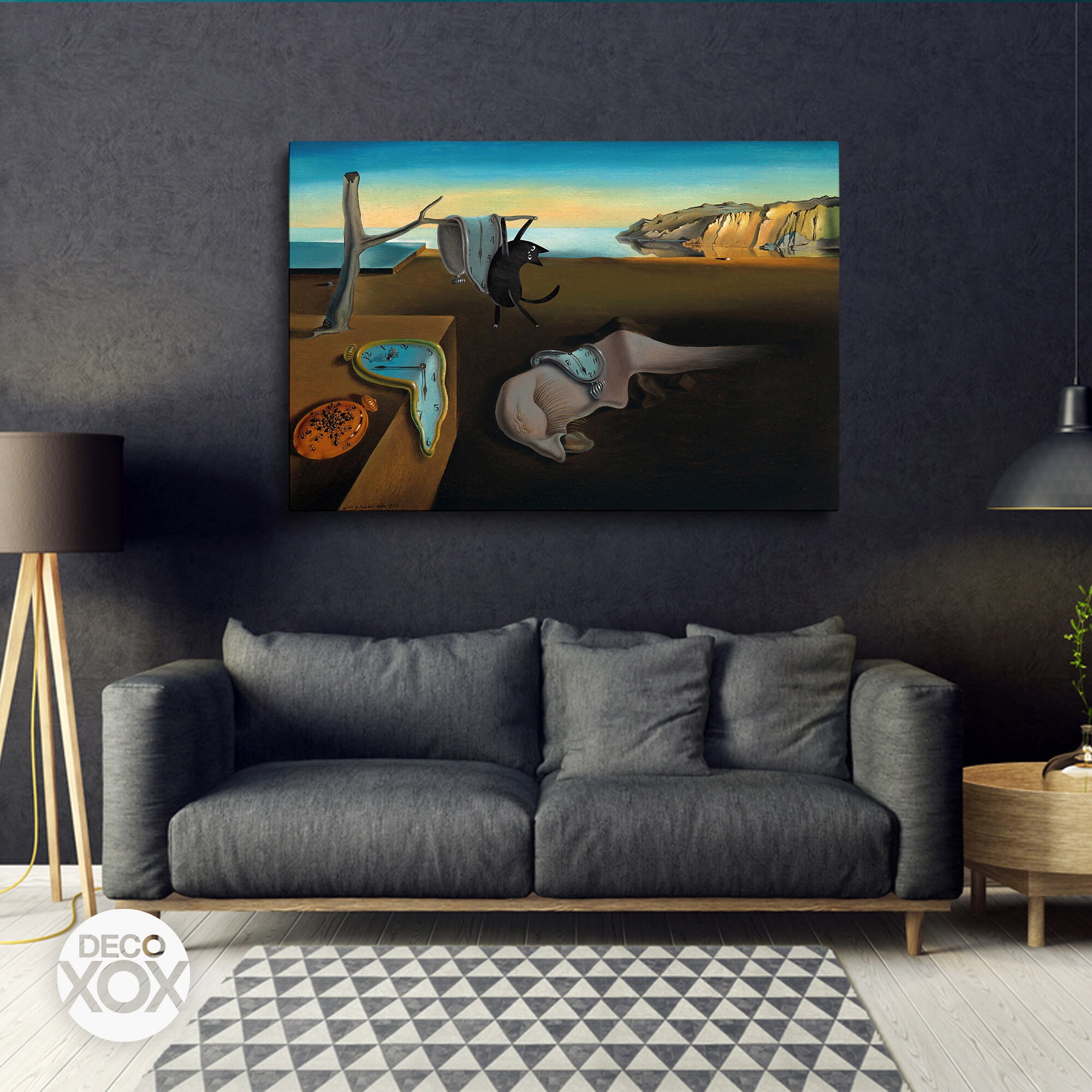 Salvador Dali Persistence of Memory Cat Canvas Print, Dali Cat Poster ...