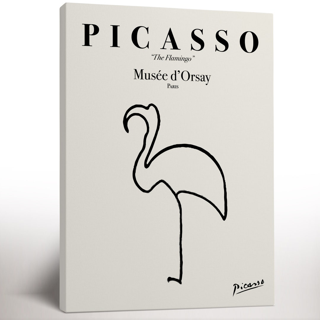 Picasso Animal Prints, Pablo Picasso Flamingo Sketch Line Drawing Art ...