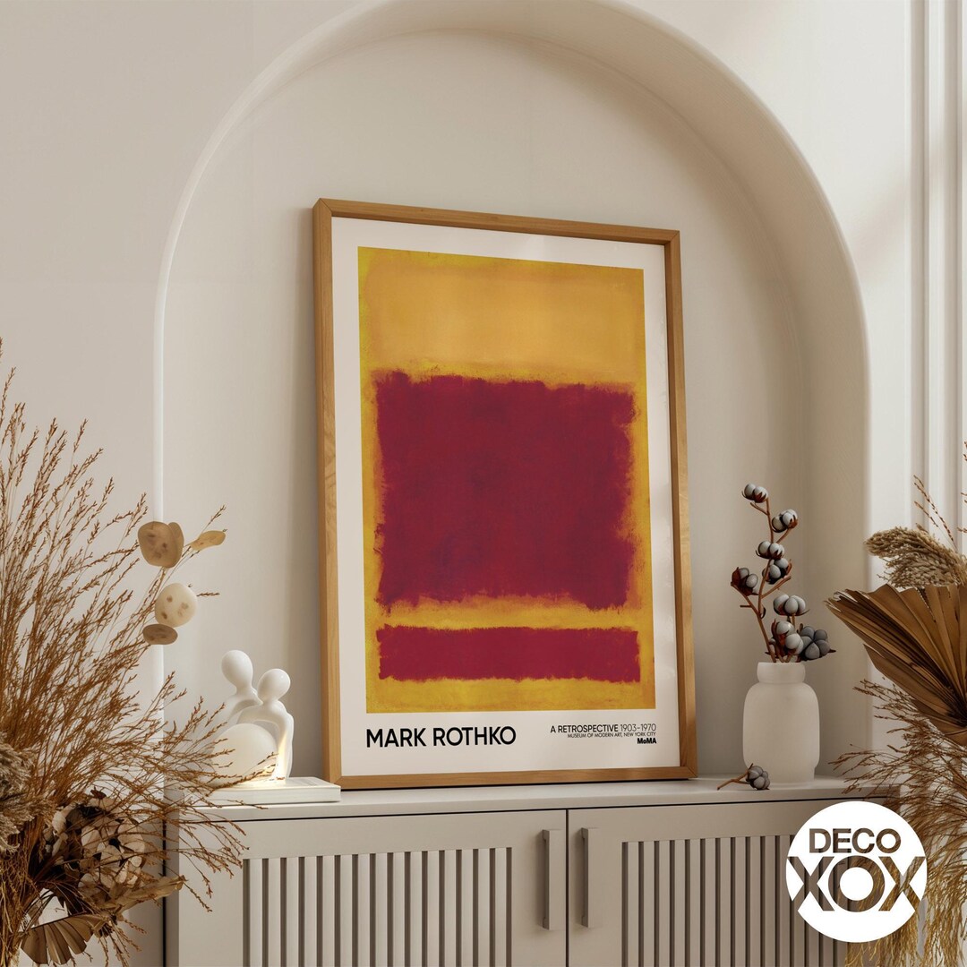 Mark Rothko Yellow Red Abstract Poster Color Field Wall Art Modern ...