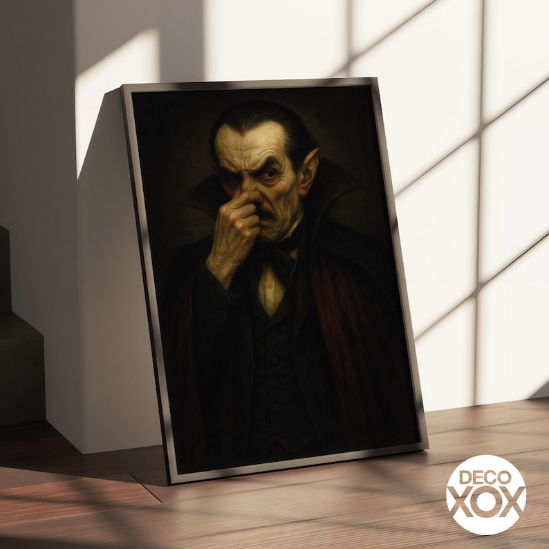 Funny Dracula Print – Gothic Vampire Nose Gag, Halloween Decor - Etsy