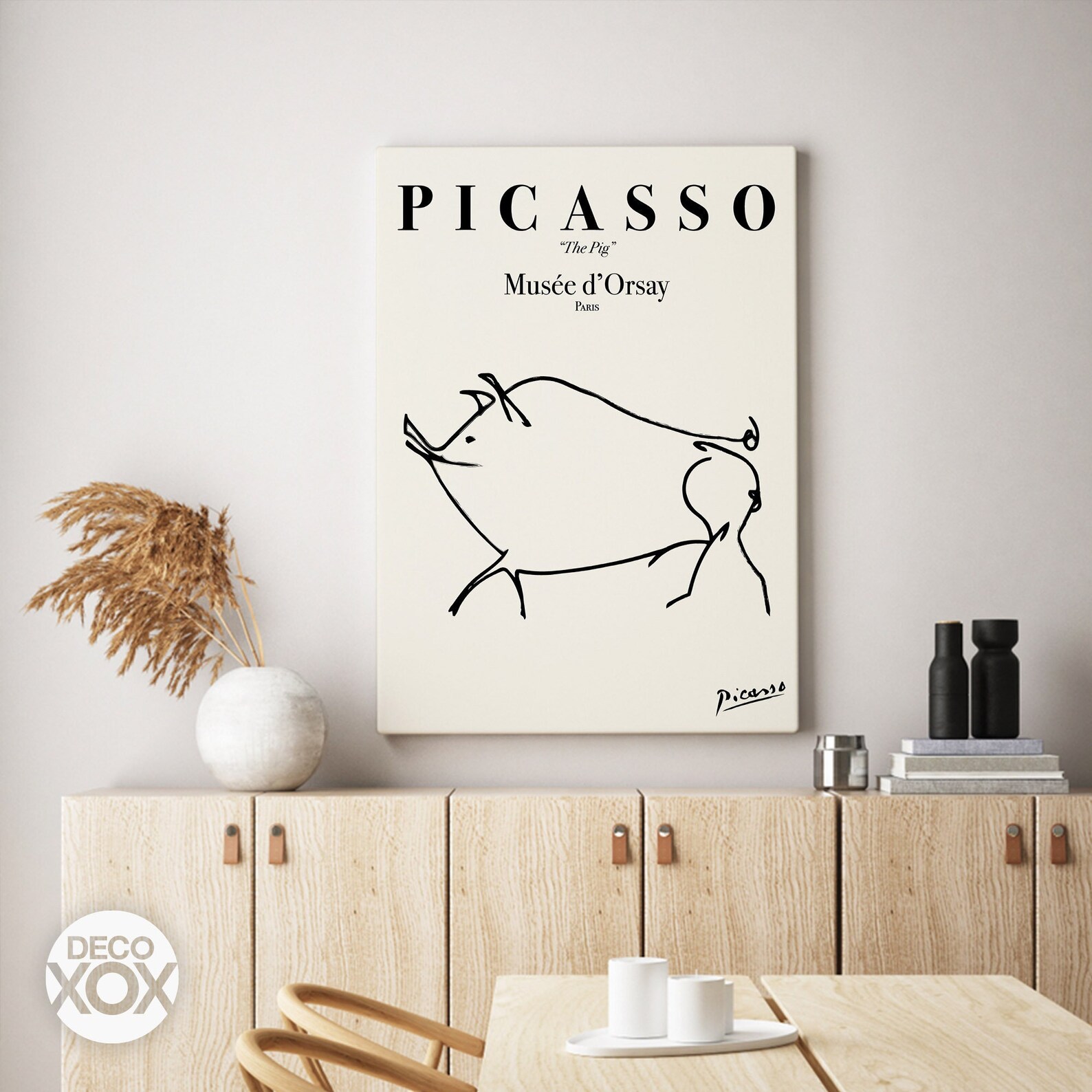 Picasso Animal Prints, Pablo Picasso Pig Sketch Line Drawing Art Print ...