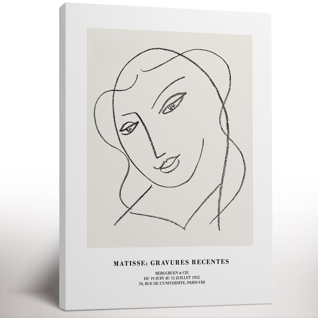 Henri Matisse Face Canvas Print, Matisse Line Drawing, Henri Matisse ...