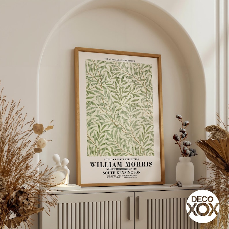 William Morris Green Willow Poster - Arts and Crafts Botanical Wall Art ...