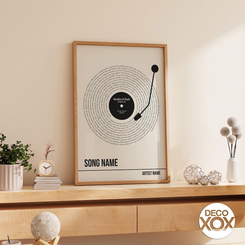 Custom Song Lyrics Vinyl Record Art – Personalized Music Print - P4 - Etsy