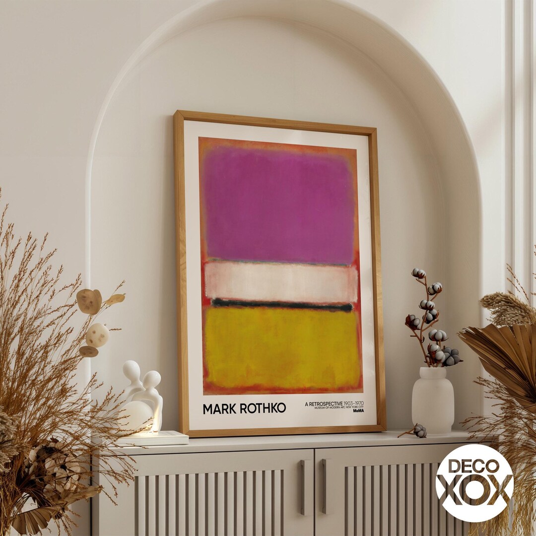 Mark Rothko Purple Yellow Abstract Poster Expressionist Wall Art Retro ...