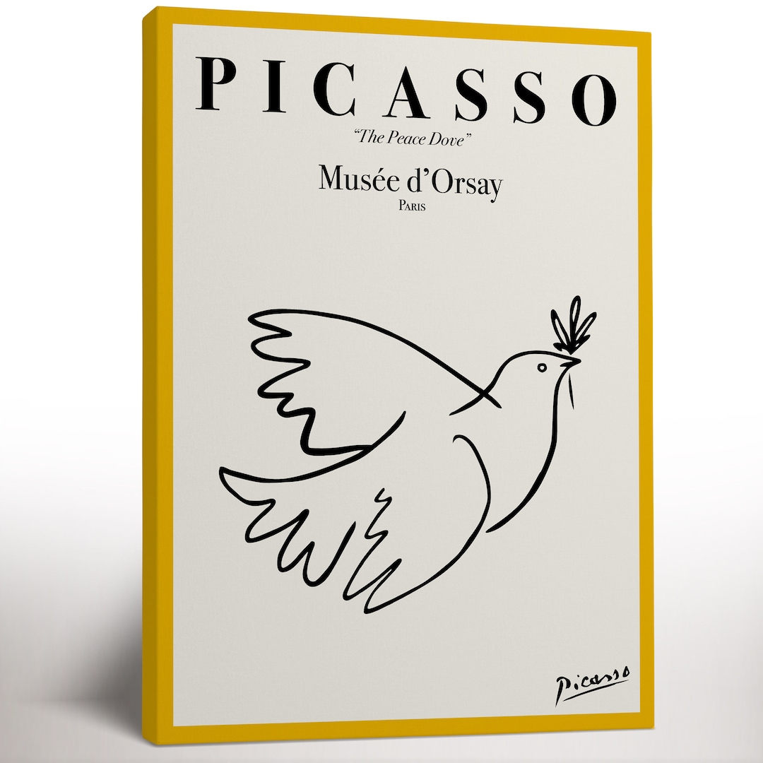 Picasso Peace Dove Exhibition Modern Wall Art Prints, Framed Canvas ...