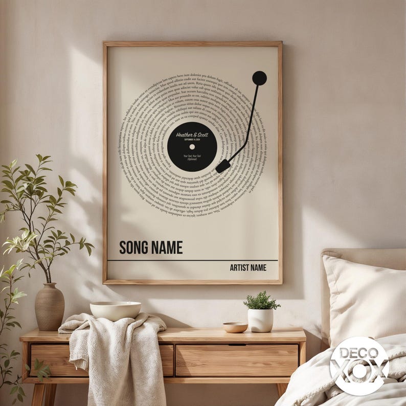 Custom Song Lyrics Vinyl Record Art – Personalized Music Print - P4 - Etsy