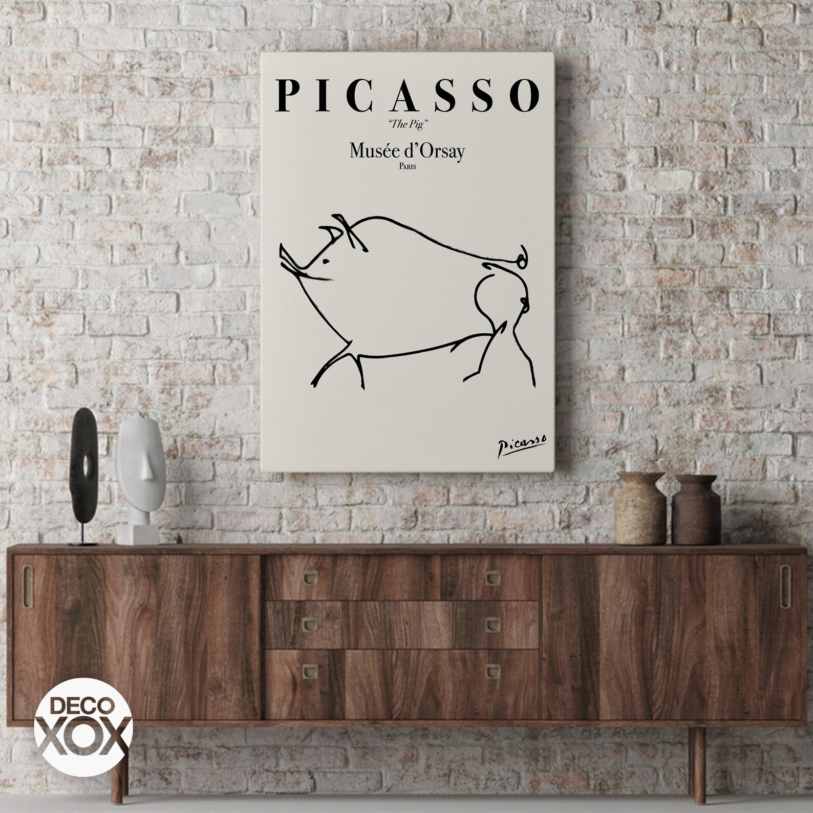 Picasso Animal Prints, Pablo Picasso Pig Sketch Line Drawing Art Print ...