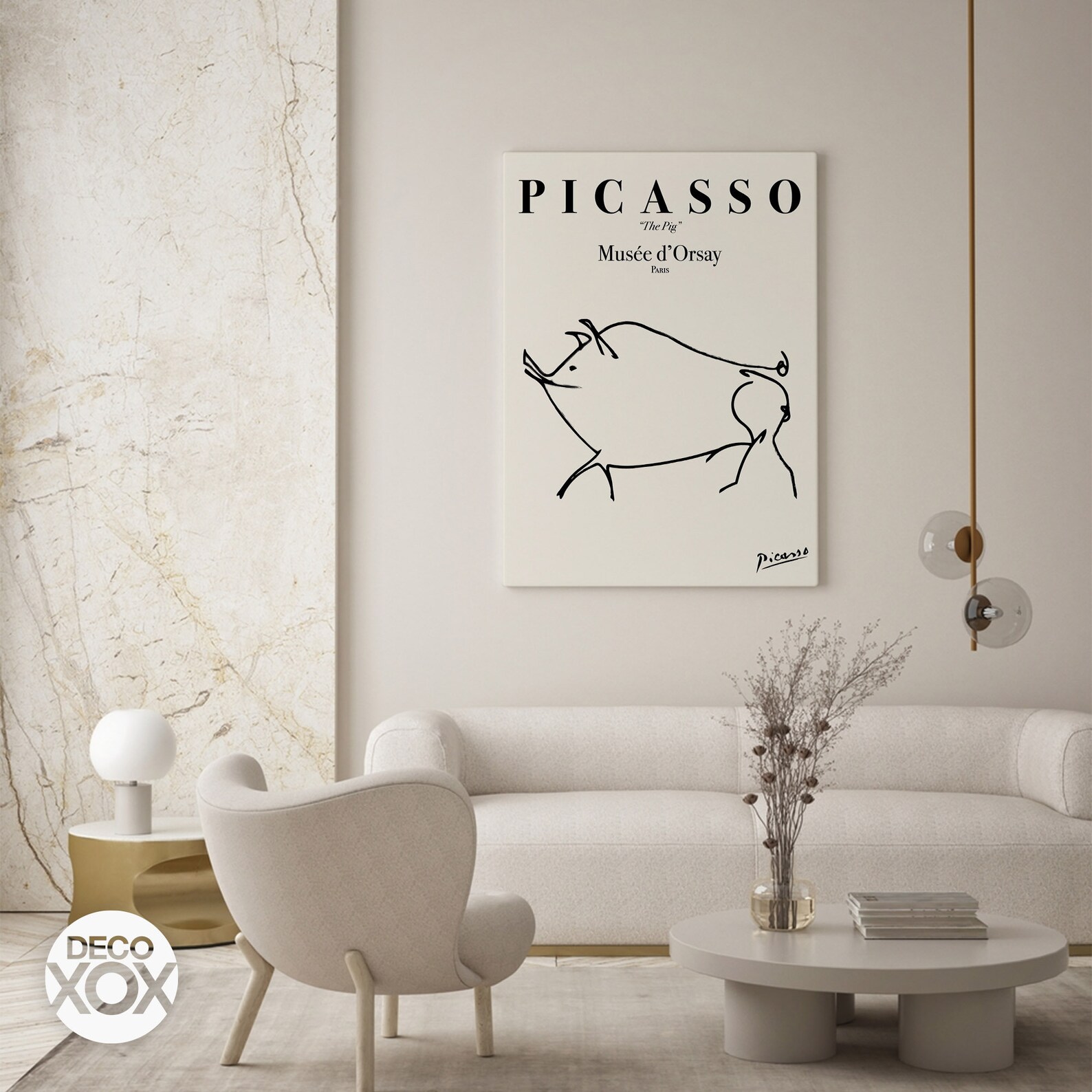 Picasso Animal Prints, Pablo Picasso Pig Sketch Line Drawing Art Print ...
