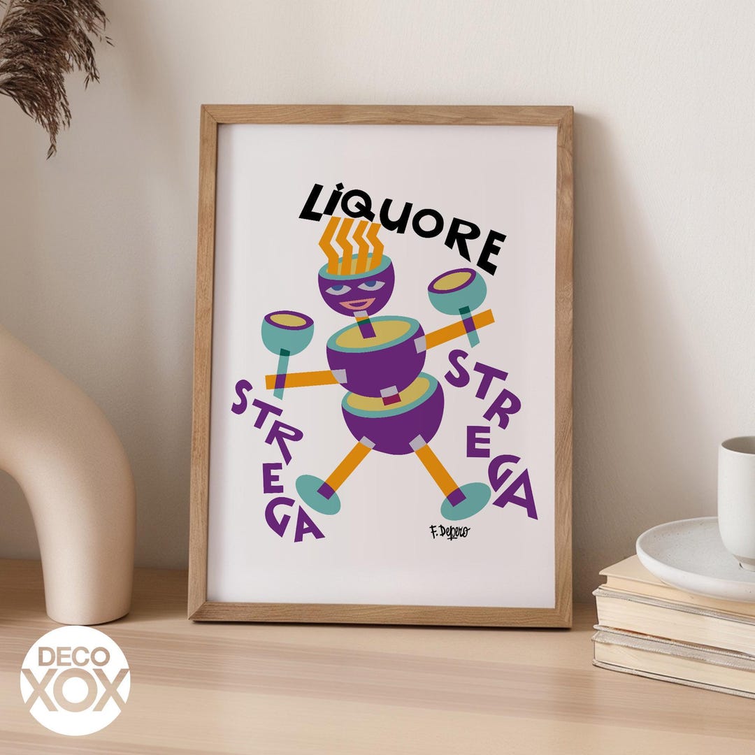 Liquore Strega Color Poster, Fortunato Depero Futurist Italian ...