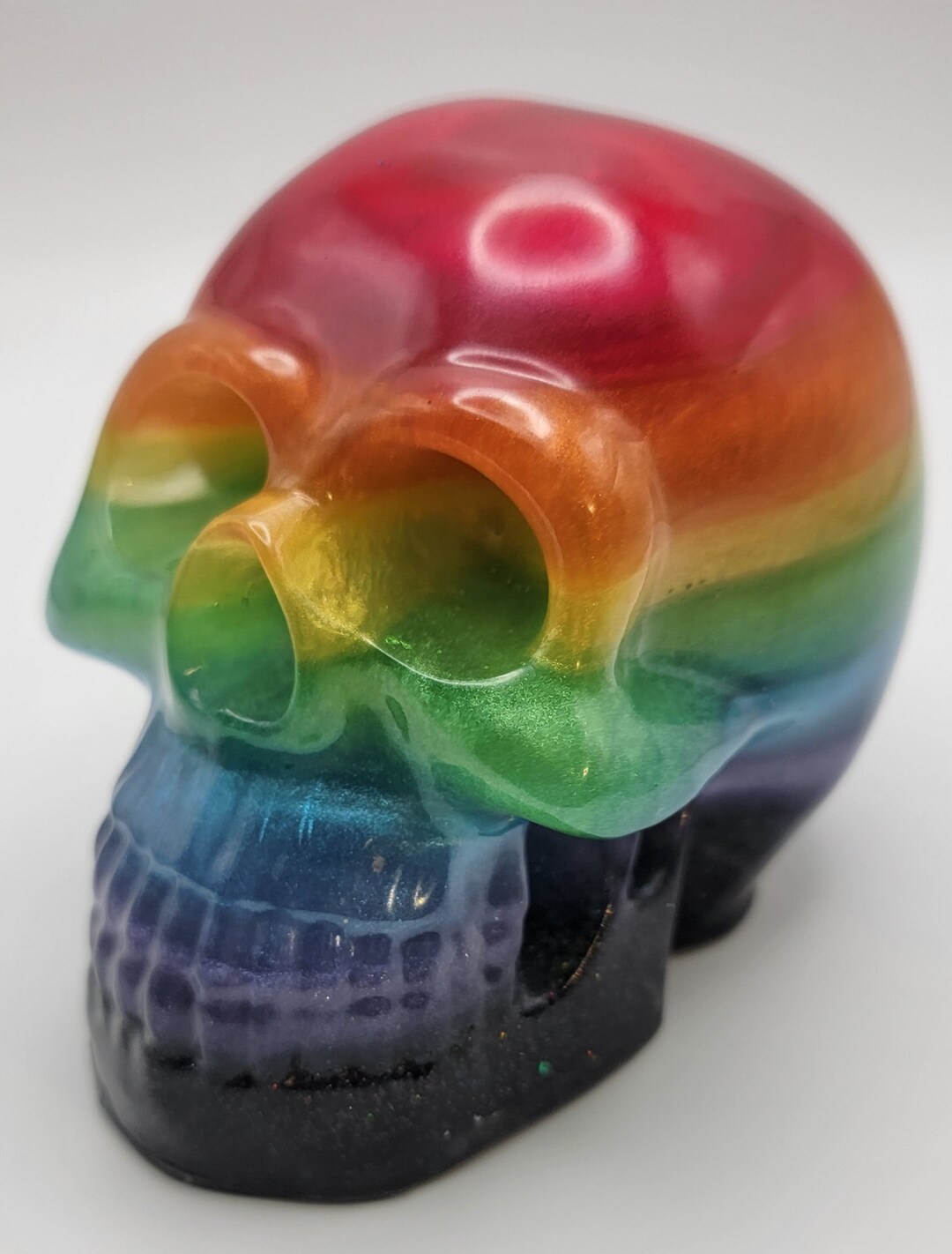 Resin Rainbow Skull- Colorful Skull Decor- Epoxy Glitter Skull - Etsy